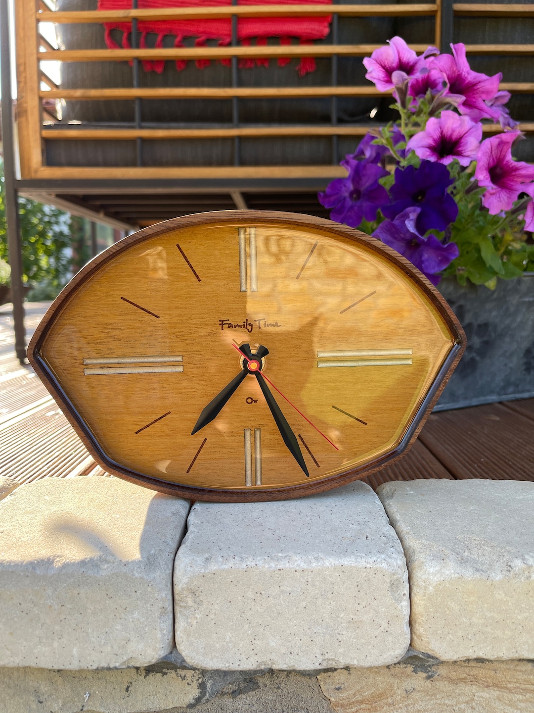 Classic Wall Clock. Yellow Wood Wall "golden Time". Clock for a Gift ...