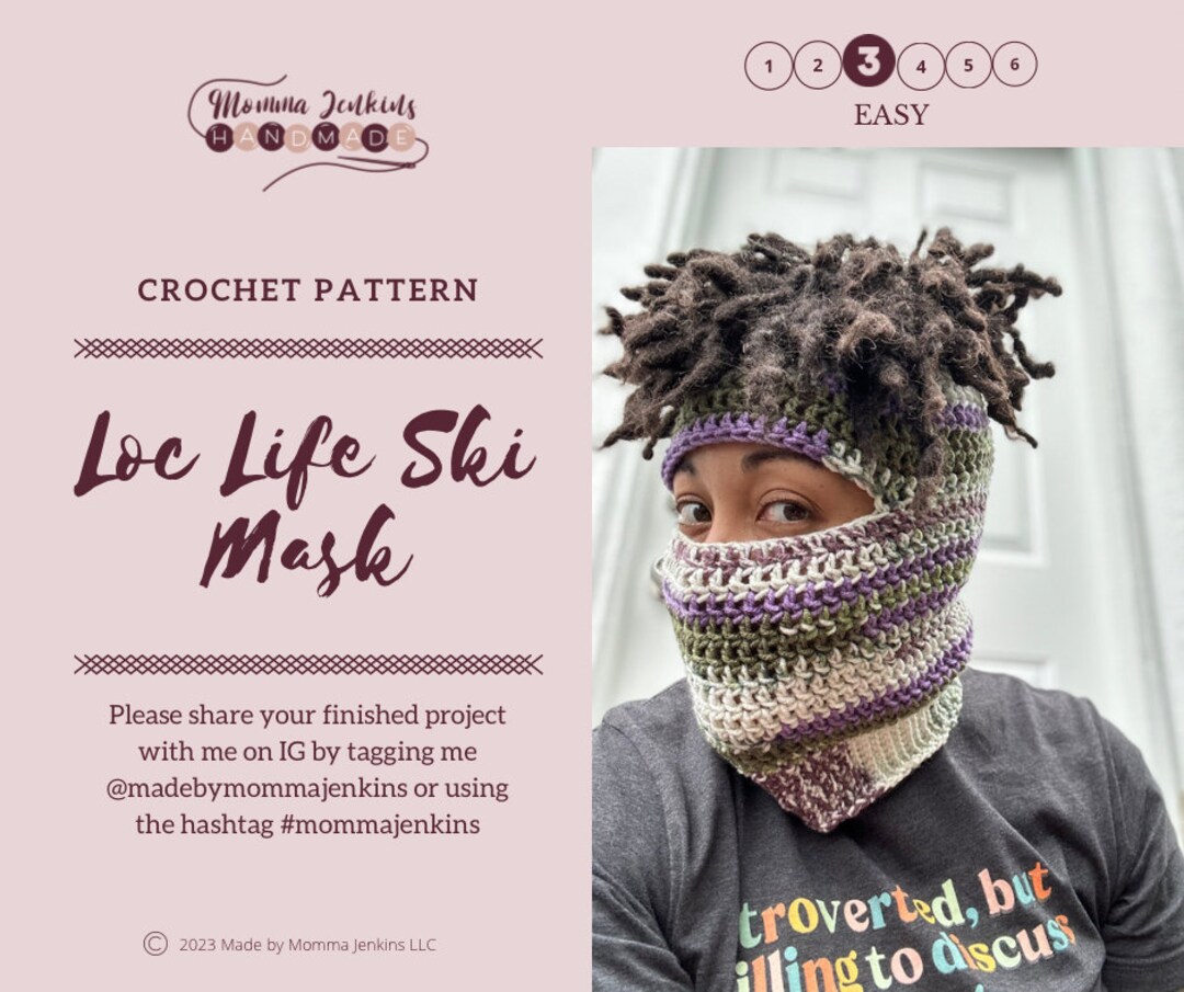 Loc Life Ski Mask Pattern, Crochet Ski Mask Pattern - Etsy