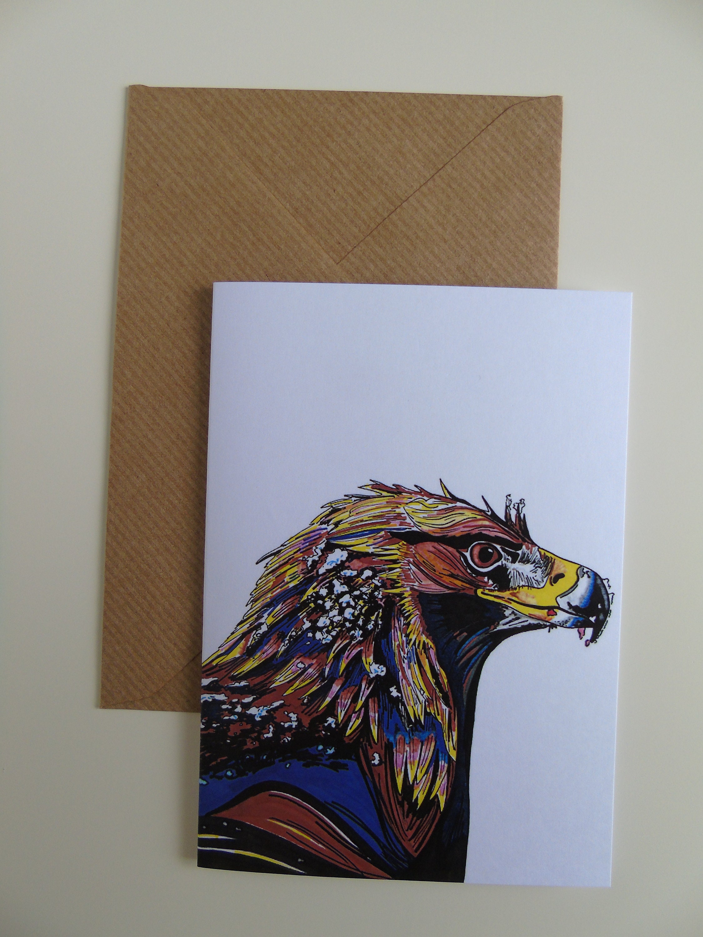 Blank Greetings Card A6 Golden Eagle From Original | Etsy
