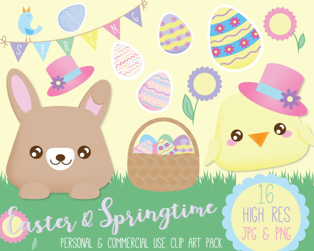 16 X Easter / Springtime Instant Download Clip Art Images 300dpi JPG ...
