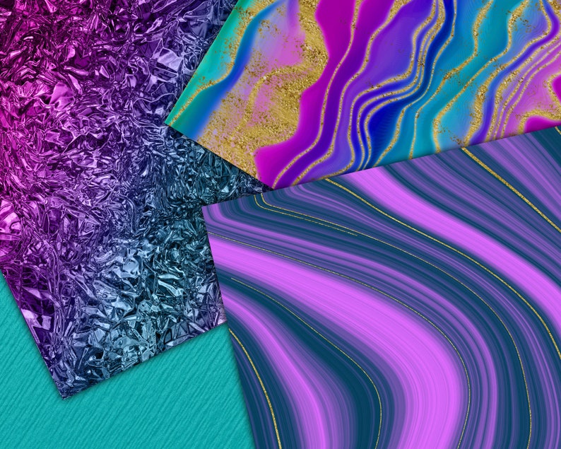 12 Bright Peacock Textured Printable 12 X 12 Digital Papers 300dpi JPG ...