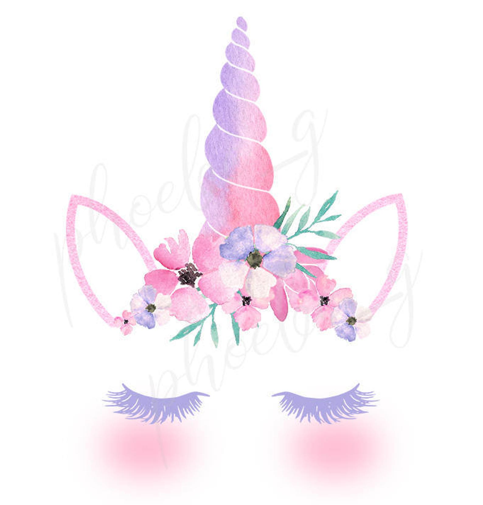 6 X Cute Watercolor Magical Unicorn Face Clip Art Images - Etsy
