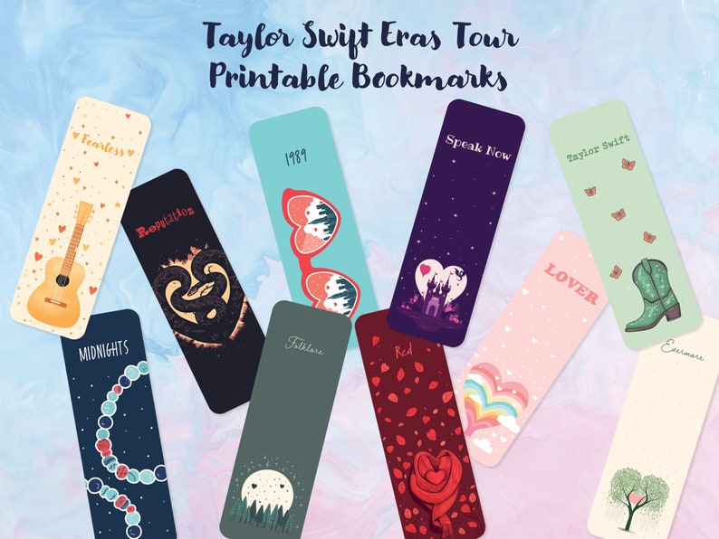 10 Printable Taylor Swift Eras Bookmarks - Etsy