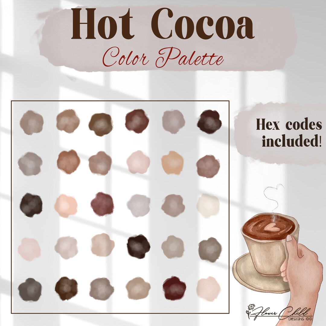 Color Palette Hot Cocoa Procreate ACO File Color Swatches Canva Onenote ...