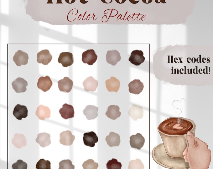Color Palette - Hot Cocoa - Procreate ACO File Color Swatches Canva ...