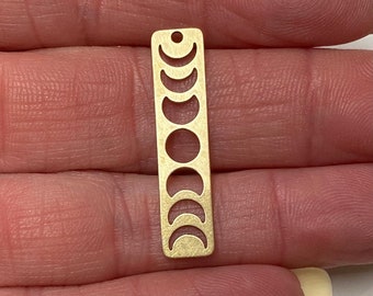 Rectangle Half Moon Star states of the Moon Holes 6x40mm Copper Raw ...