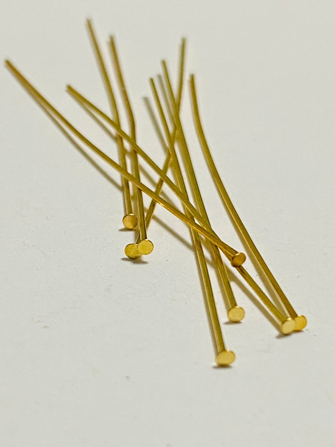 High Quality Flat Head Pins 18K Gold Plated Stainless Steel Nickel Free ...