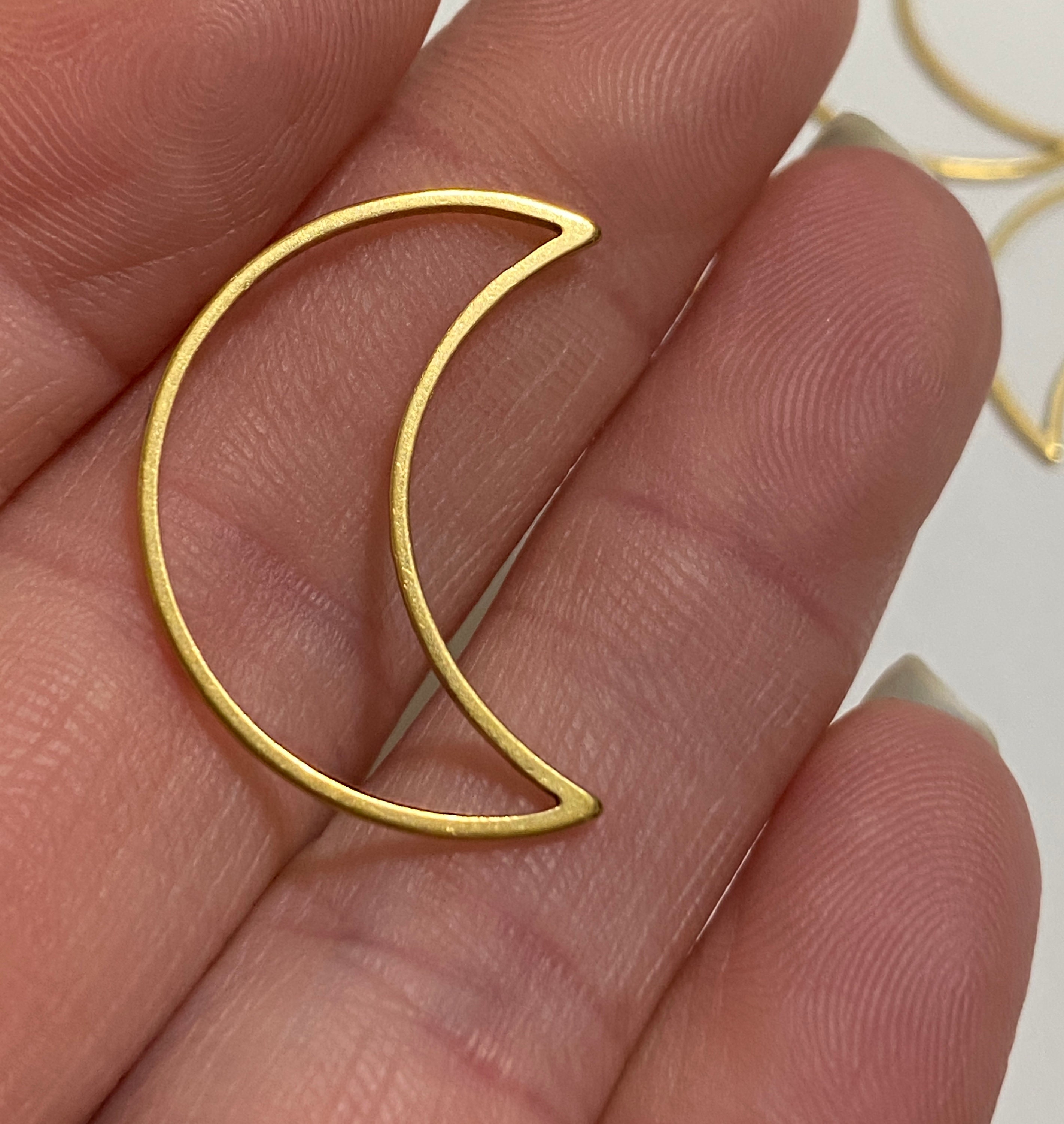 10 Stainless Steel Crescent Moon Open Cut Out Pendant Link - Etsy