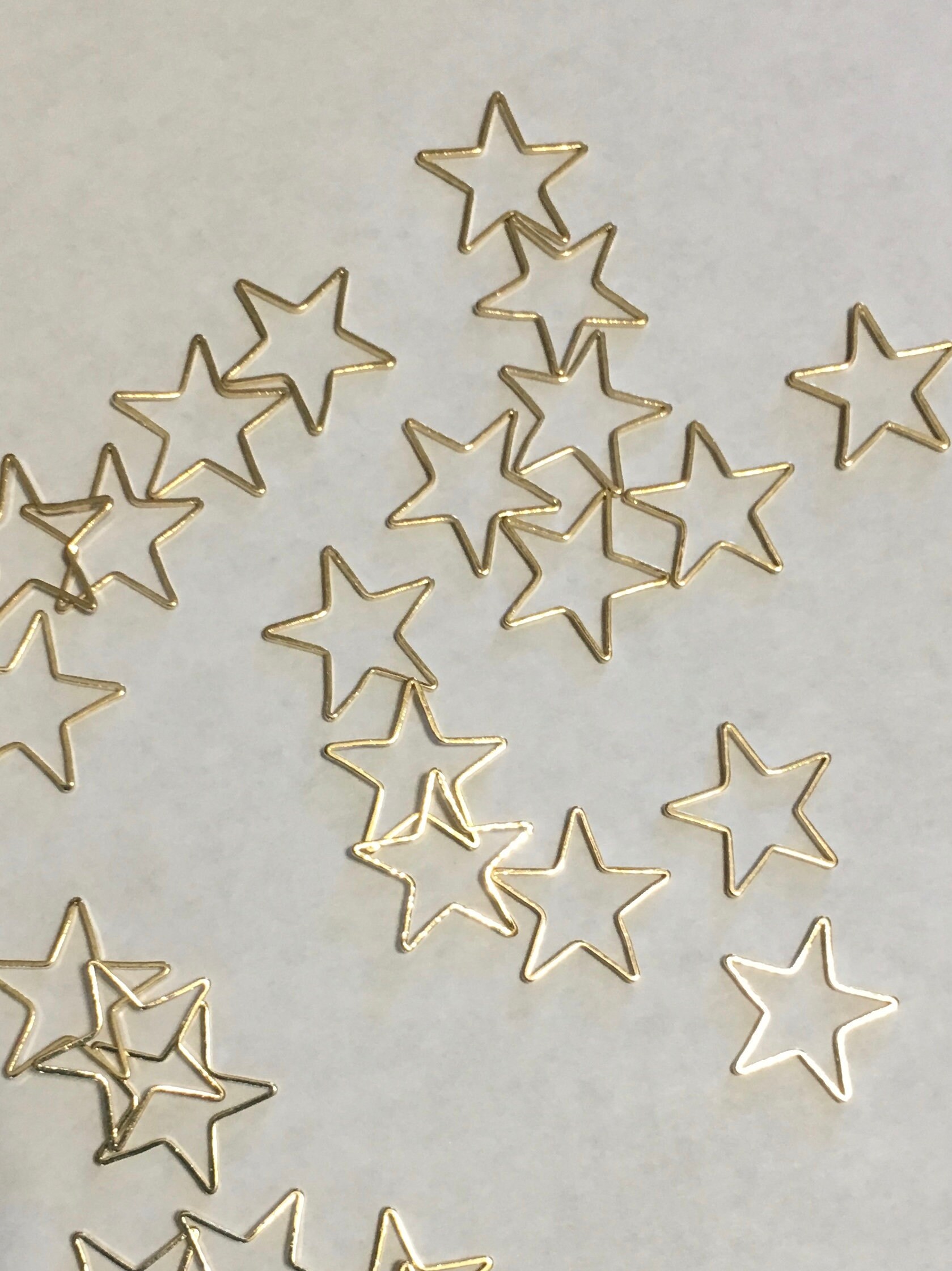 10 or 25 Pieces Star Link Connector Real 18K Gold Plated Brass - Etsy