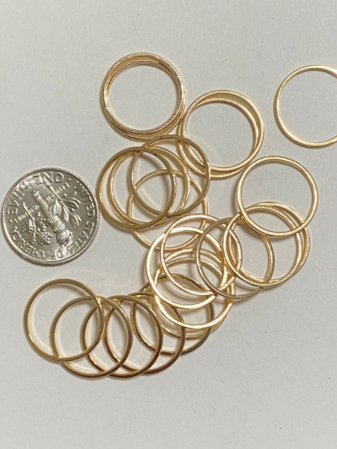6 Gold 18K Plated Brass Link Connector Circles 15mm (20310) - Etsy