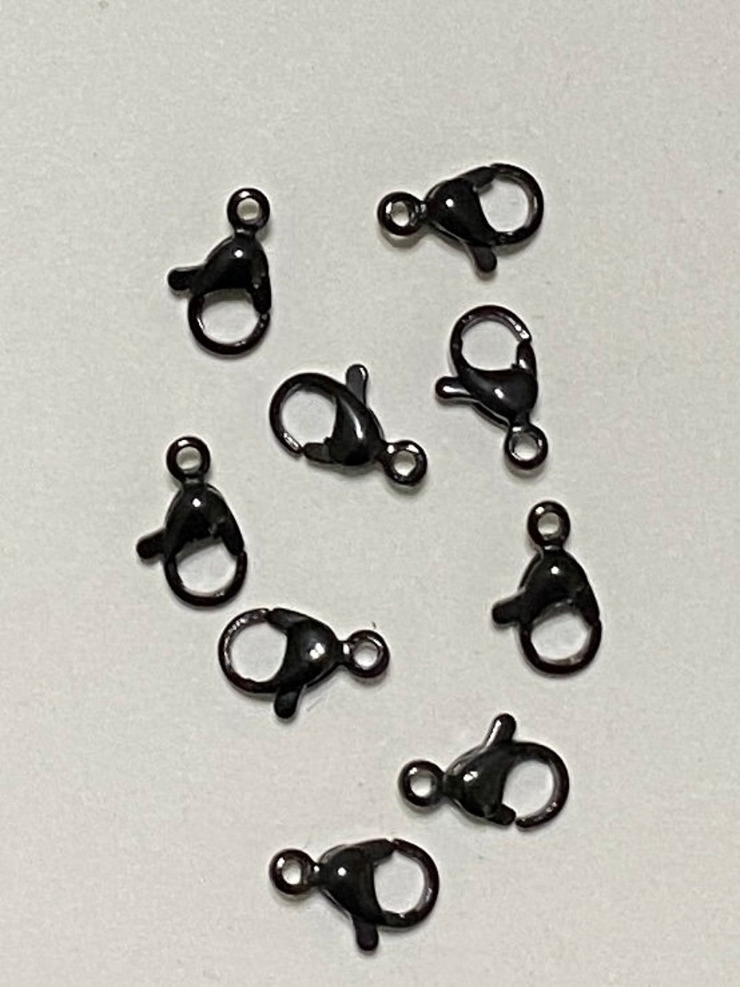 Quality 304 Stainless Steel Shiny Black Lobster Claw Clasps 12mm (21350 ...