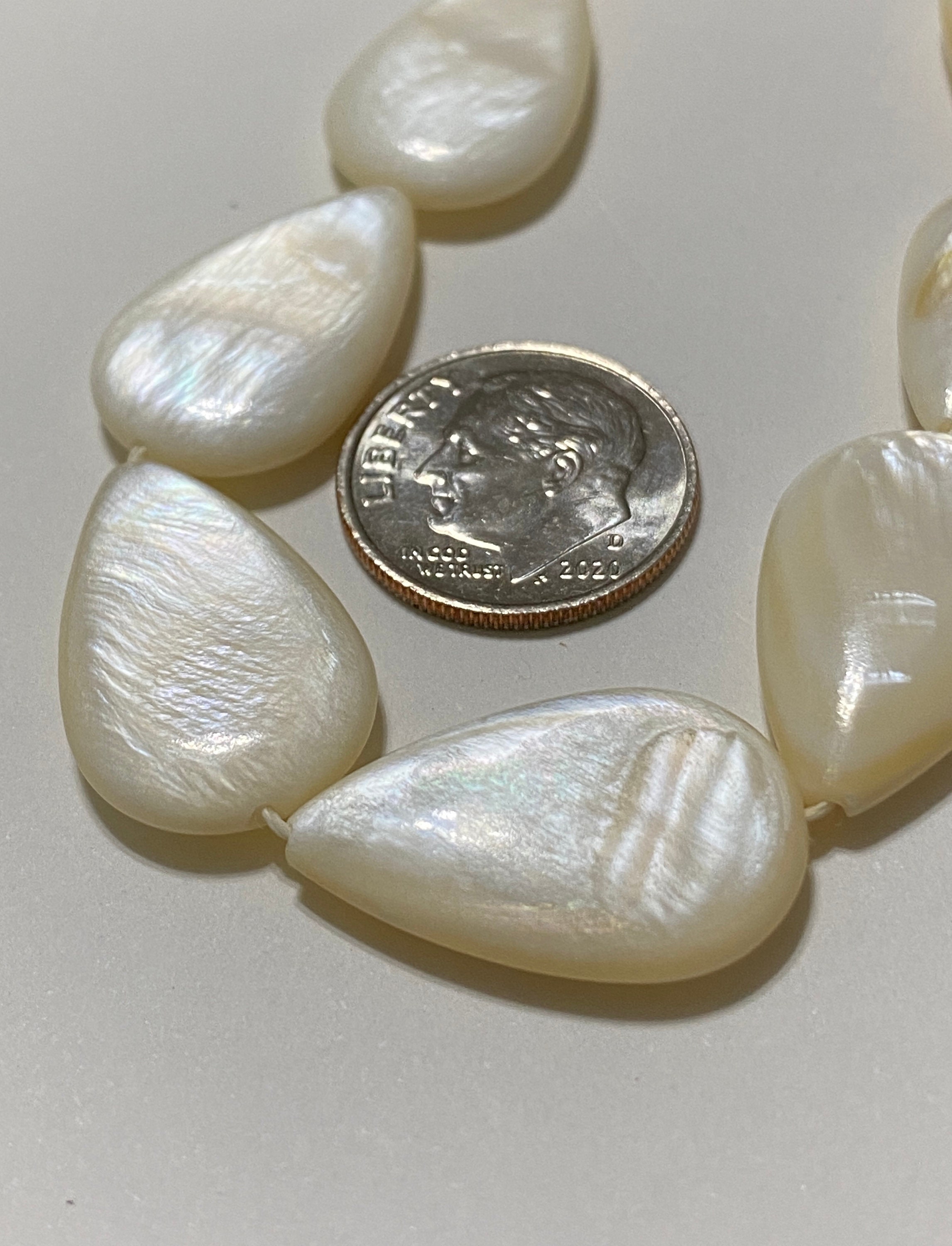 Mother of Pearl Teardrop Pear Shape Bead Full Strand 20348 - Etsy