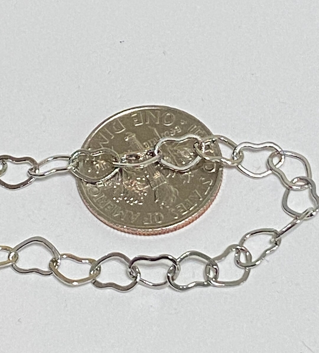 Non Tarnish Platinum Flat Heart Link Chain Nickel/lead Free 6mm X 5mm ...