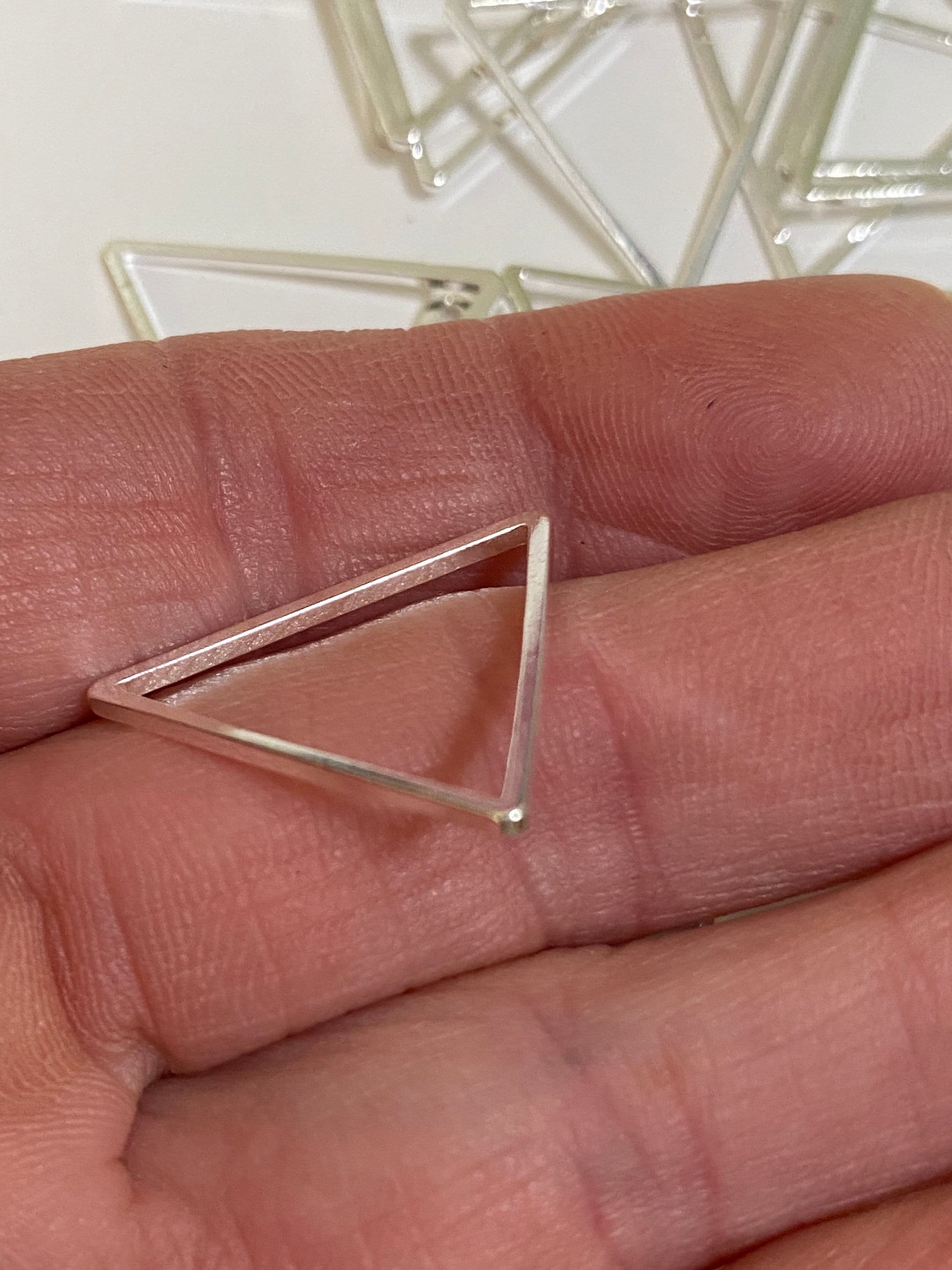 10 Silver or Light Gold Plated Brass Triangle Link Connectors - Etsy