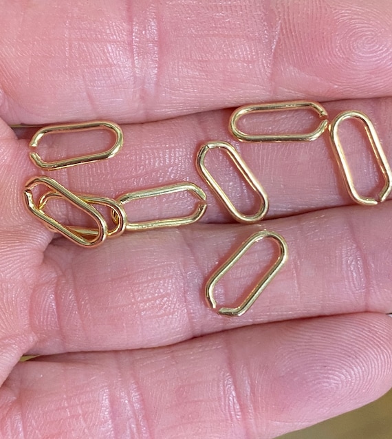 24 Large Light Gold Long Oval Rectangle Open Jump Rings 13mm x | Etsy