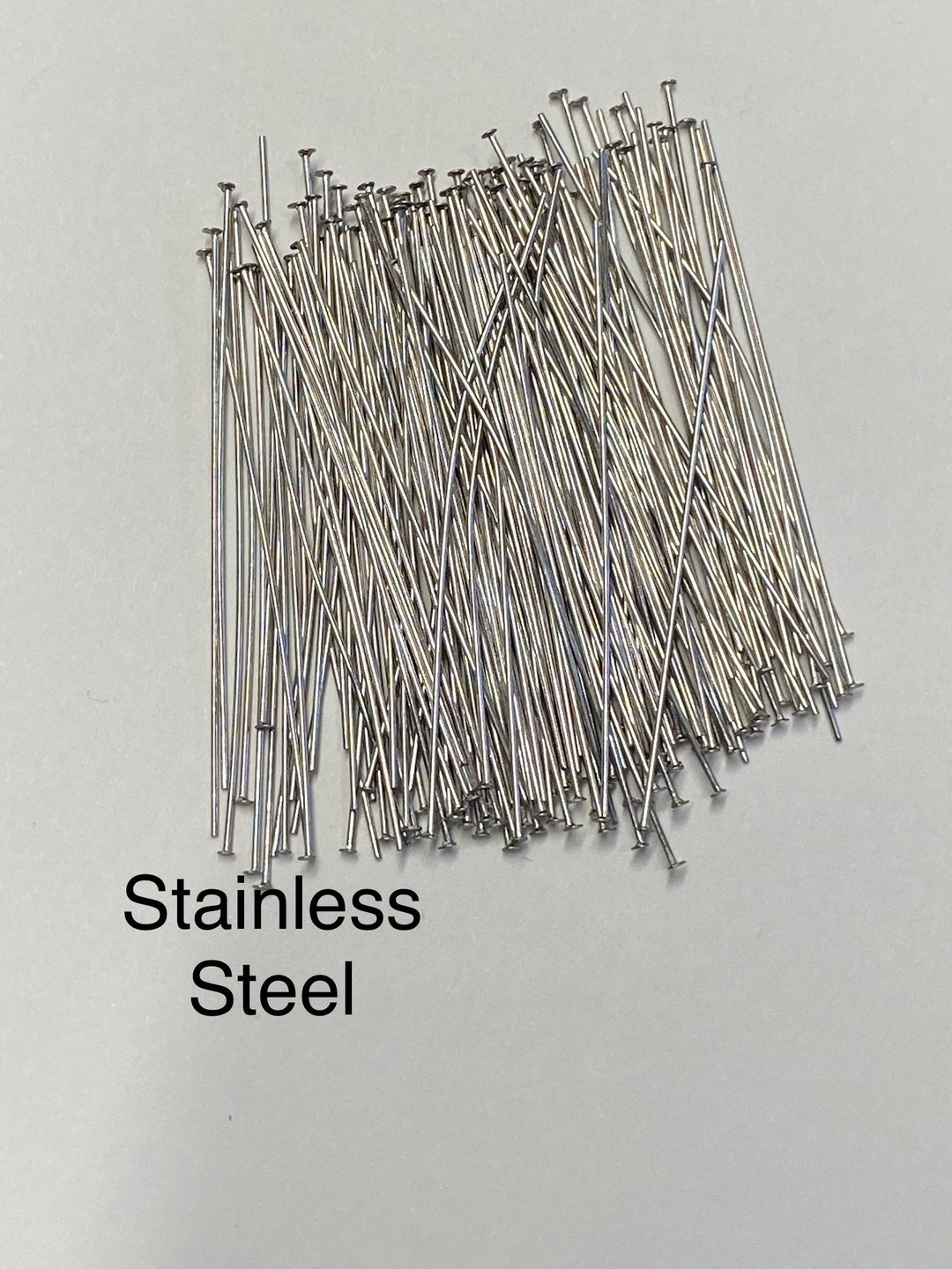 200 Quality 304 Stainless Steel Flat Head Pins 2 Inch 23 Gauge (21541 ...