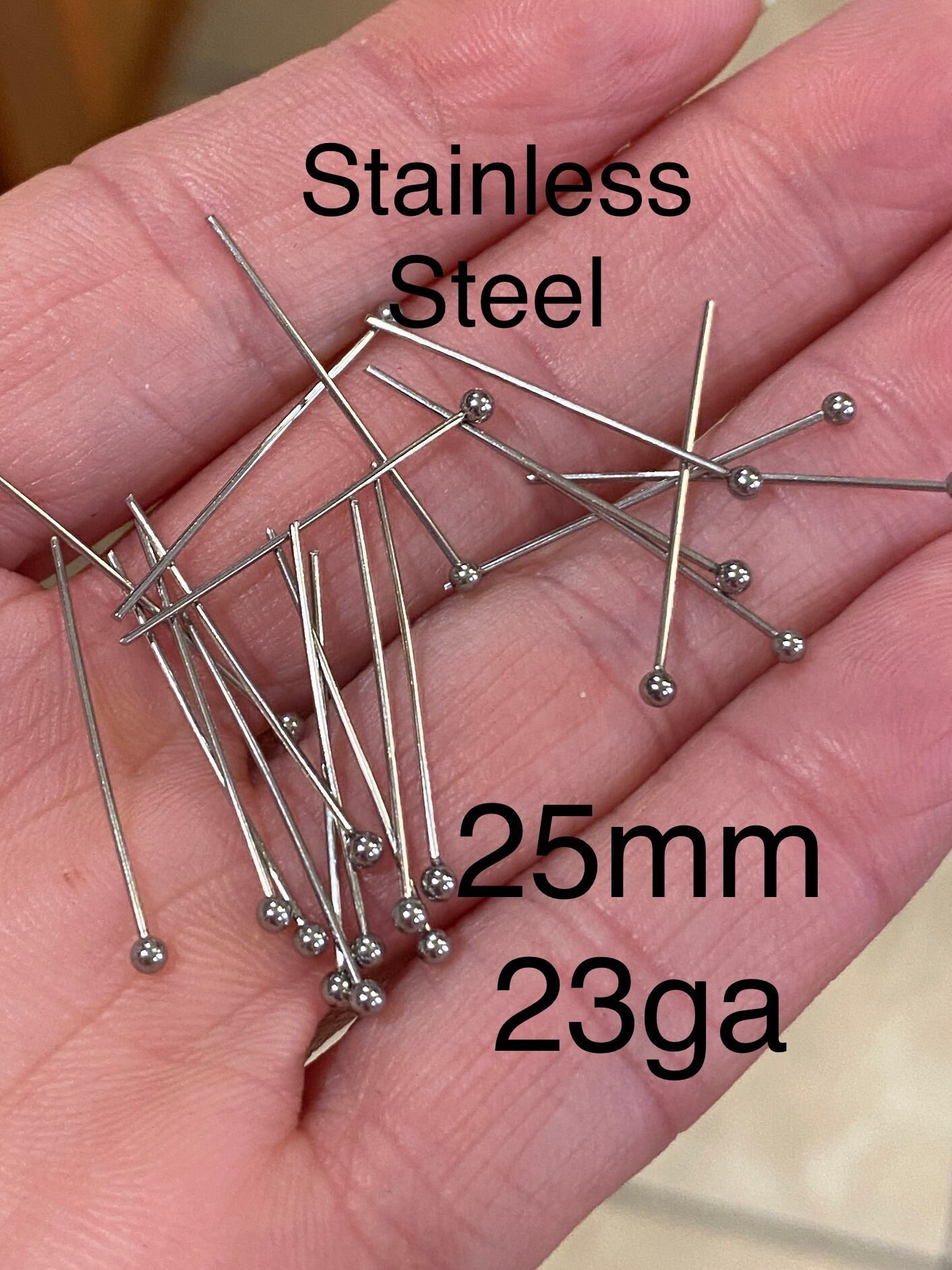 50 Quality Stainless Steel Ball Head Pins 1 Inch 23 Gauge 21282 - Etsy