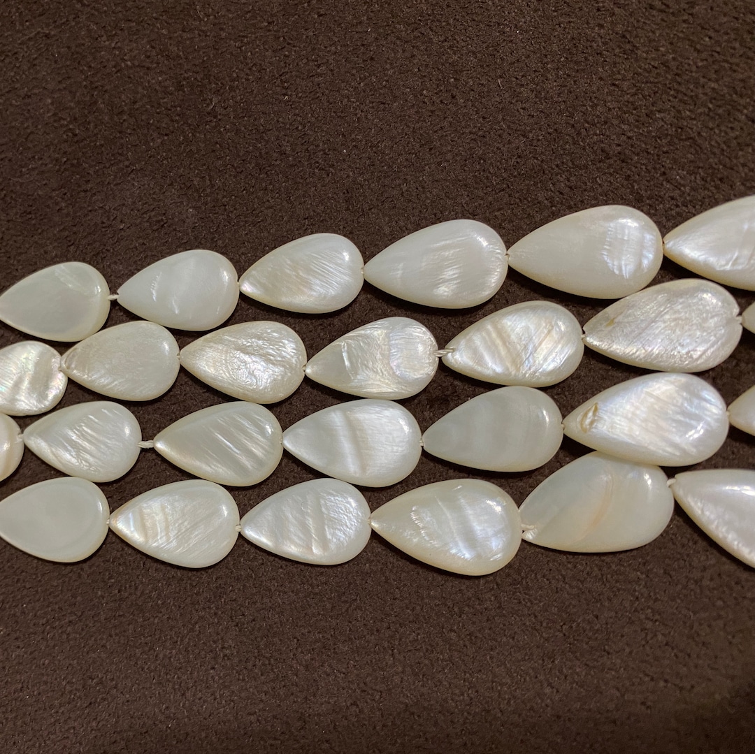 Mother of Pearl Teardrop Pear Shape Bead Full Strand #20348 - Etsy