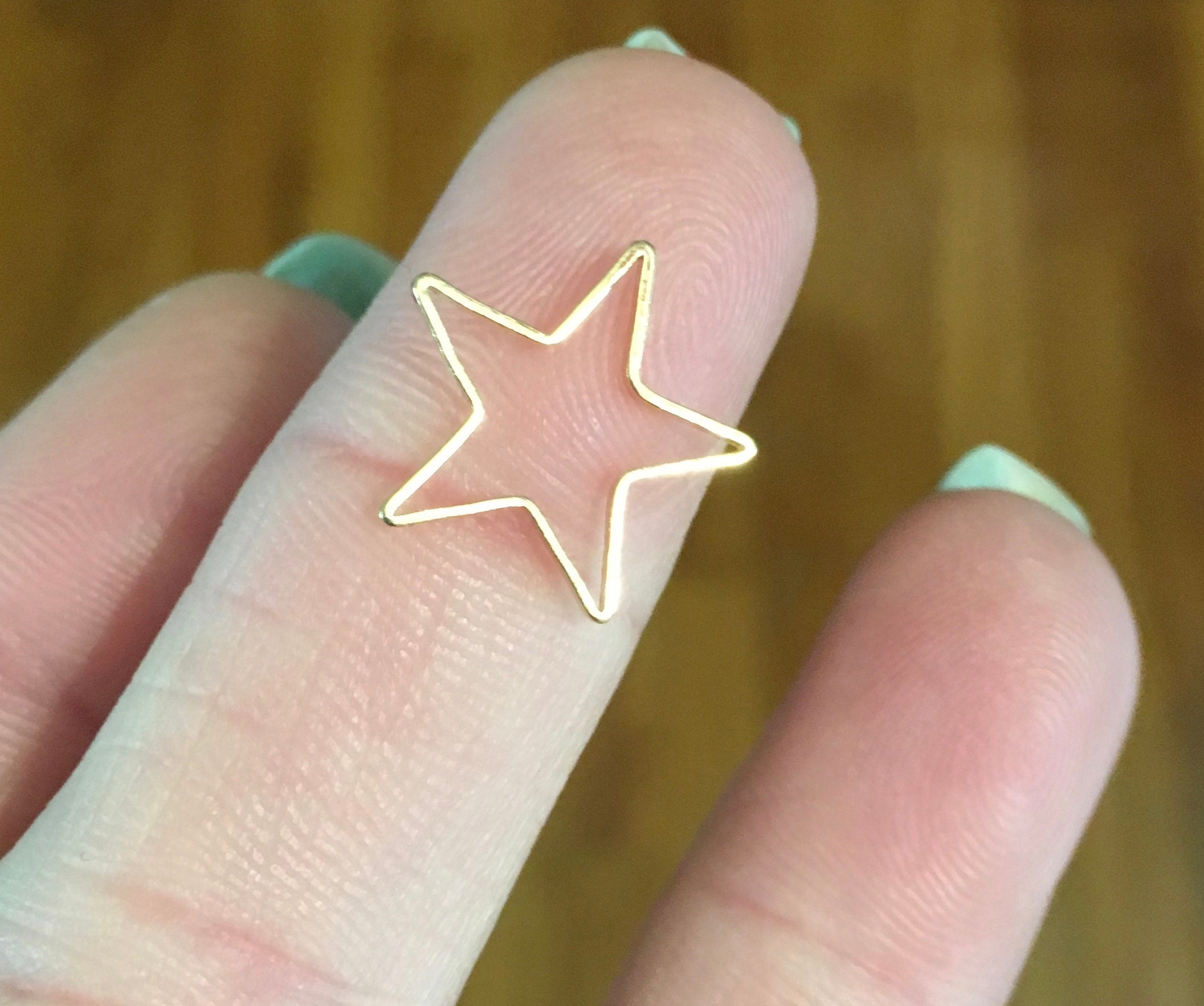 10 or 25 Pieces Star Link Connector Real 18K Gold Plated Brass - Etsy