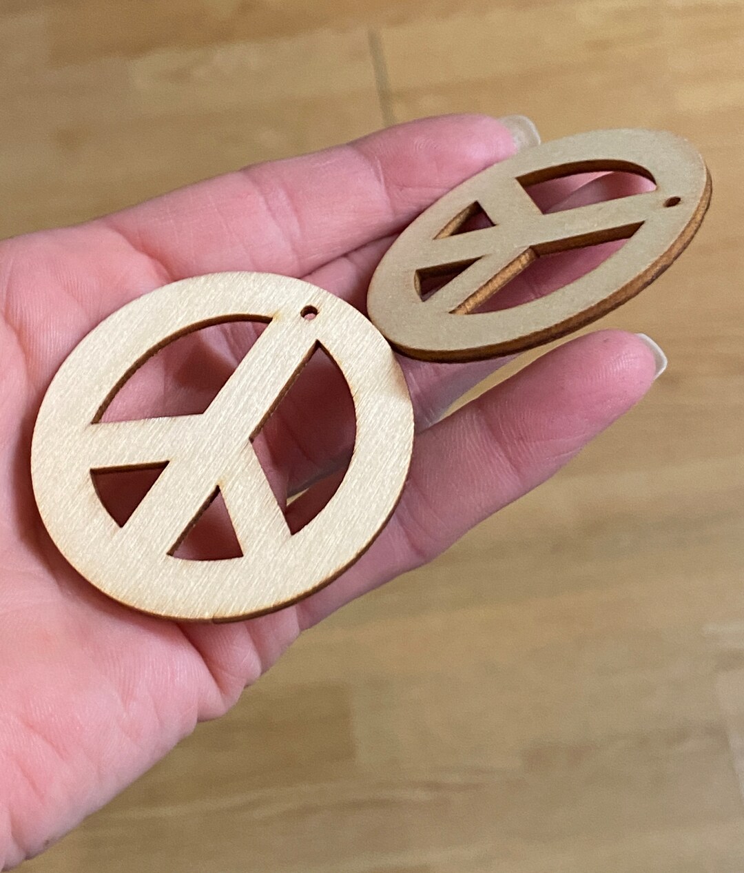 20 Wood Laser Cut Peace Symbol Pendants DIY Wholesale Jewelry Blanks ...