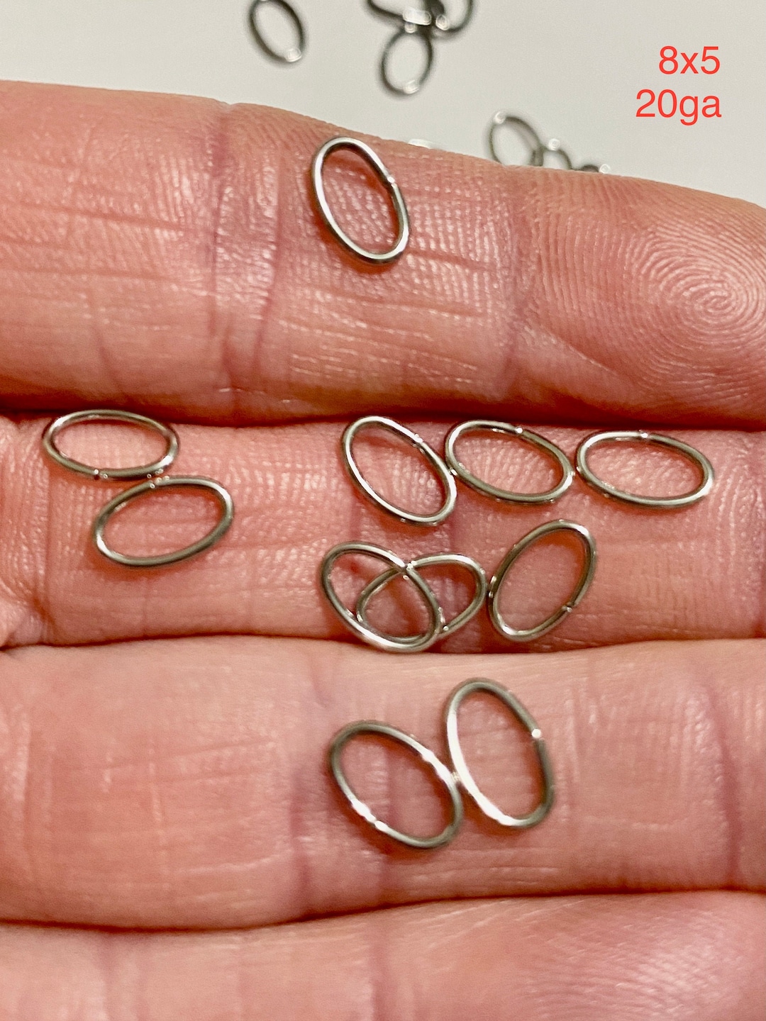 Stainless Steel Open Oval Jump Rings 8mm X 5mm 20ga (20722) - Etsy