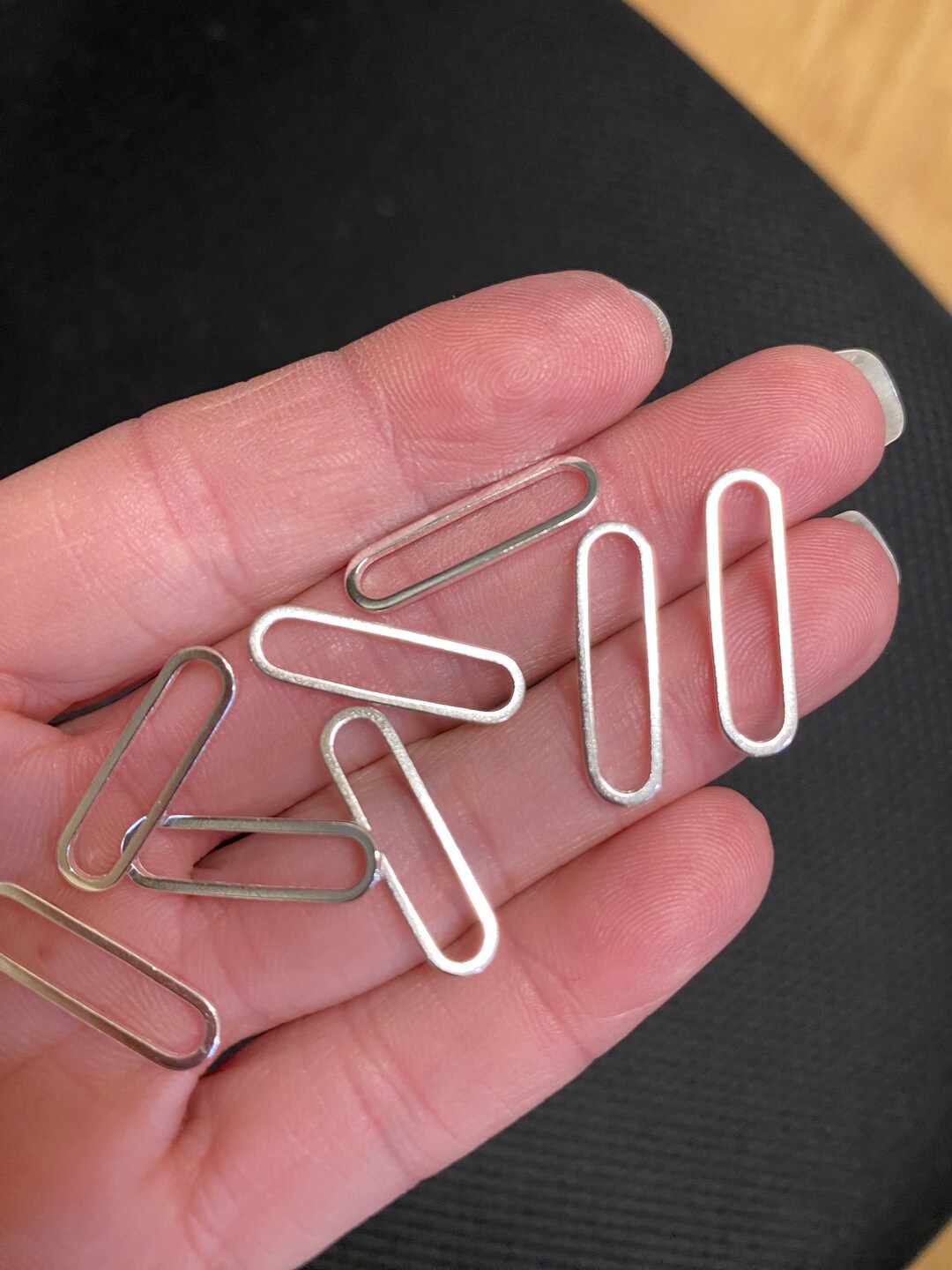 6 Skinny Oval Link Connector 925 Sterling Silver Plated 22mm X 6mm ...