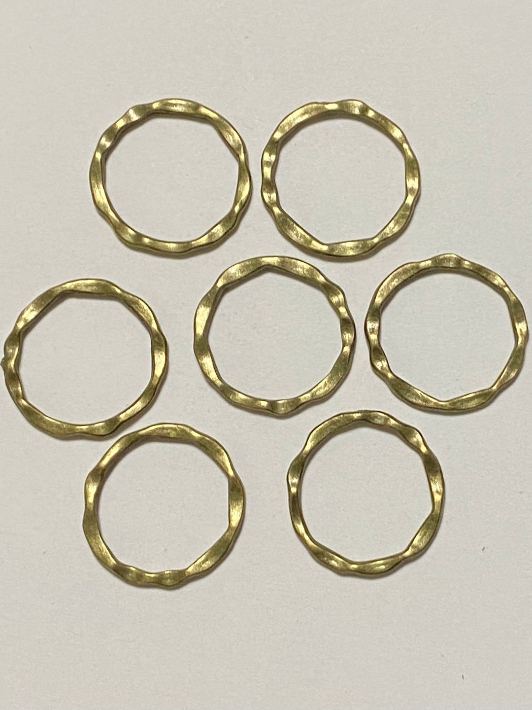 10 Antique Bronze Wavy Double Sided Circle Link Connector 24mm Nickel ...