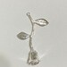 2 Silver Long Stem Rose Pendant/charm (20031) - Etsy