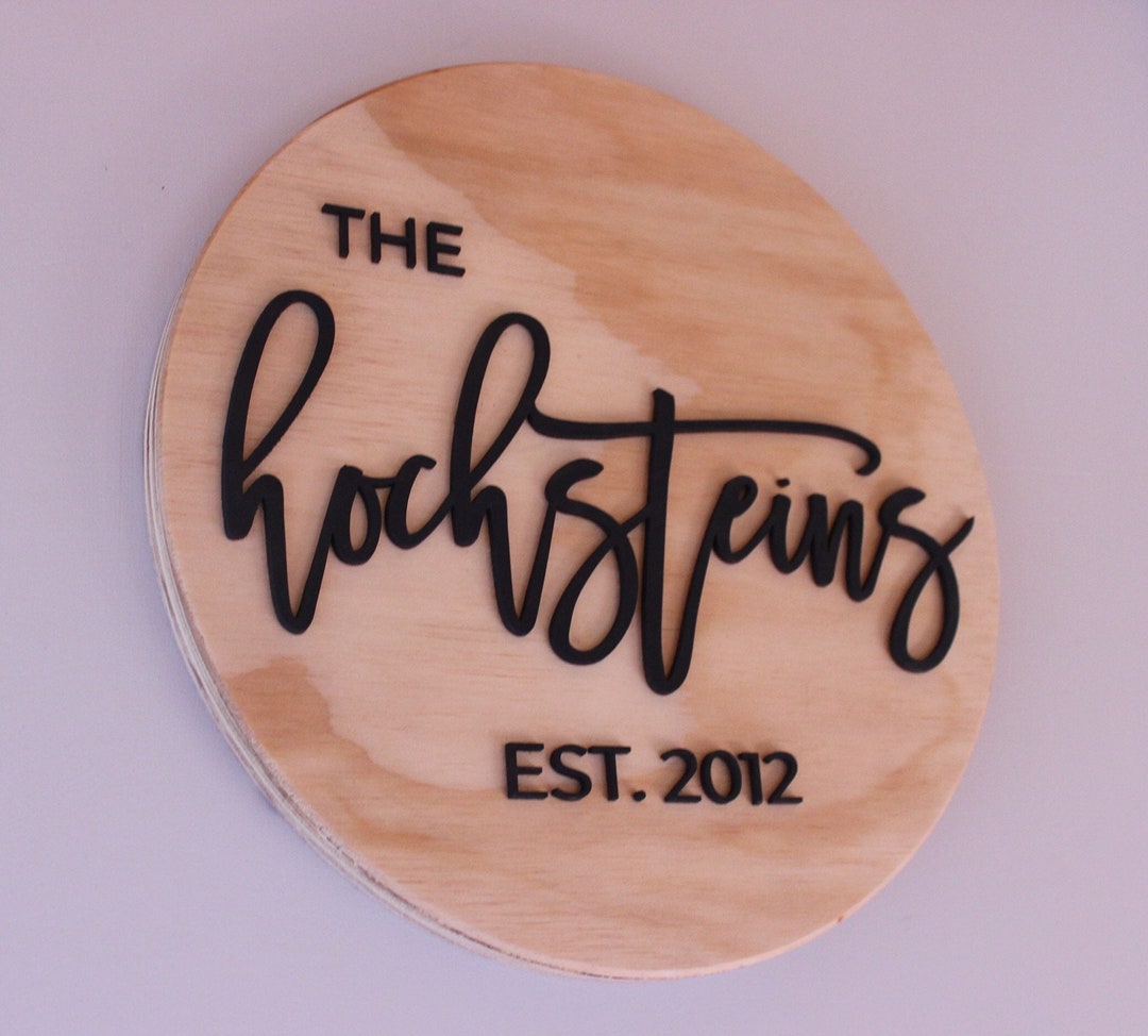 Round Family Name Sign circle Family Name Sign Established - Etsy
