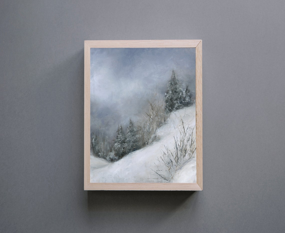 WINTER PRINTABLE ART / Winter Landscape Printable Wall Art / Snowy ...