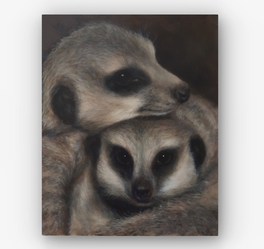Meerkats Oil Painting: African Wildlife Art, 8x10 Original - Etsy