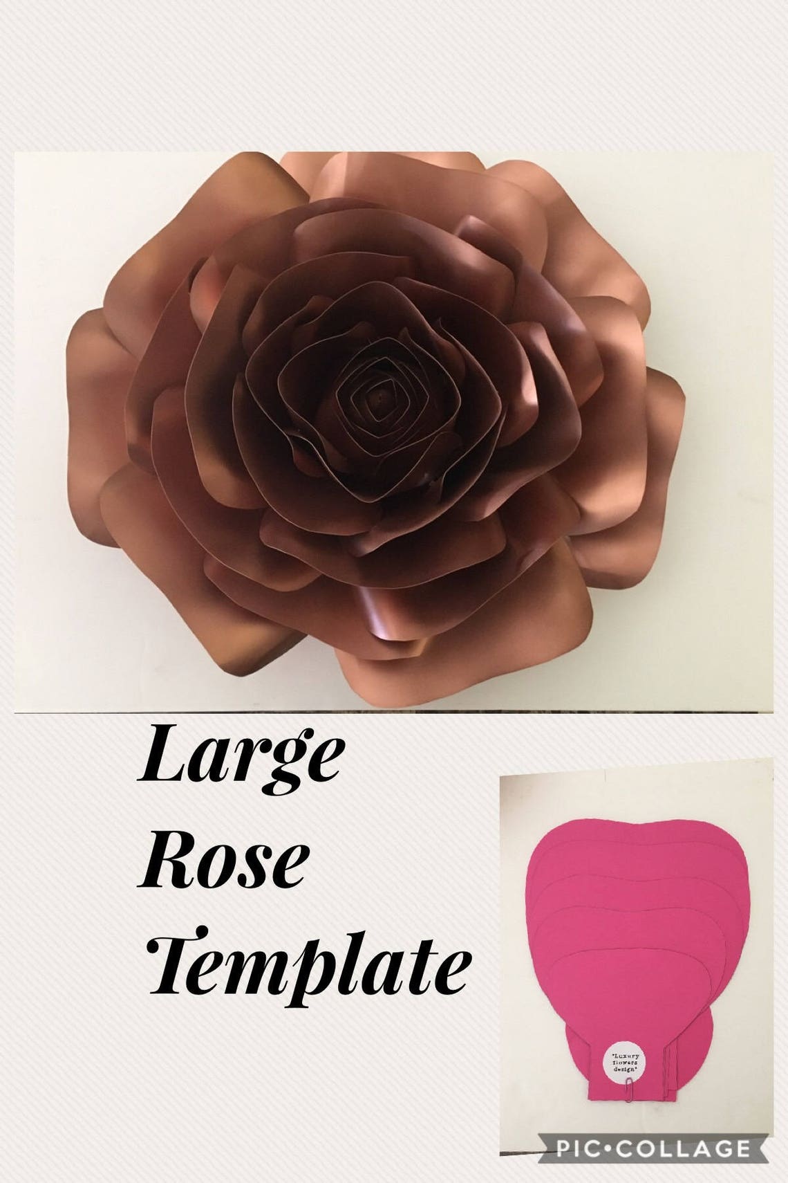 PDF Large Rose Template | Etsy