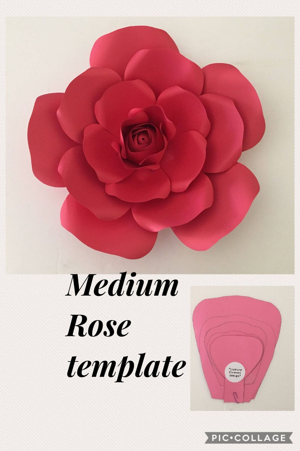 PDF Medium Rose Template - Etsy
