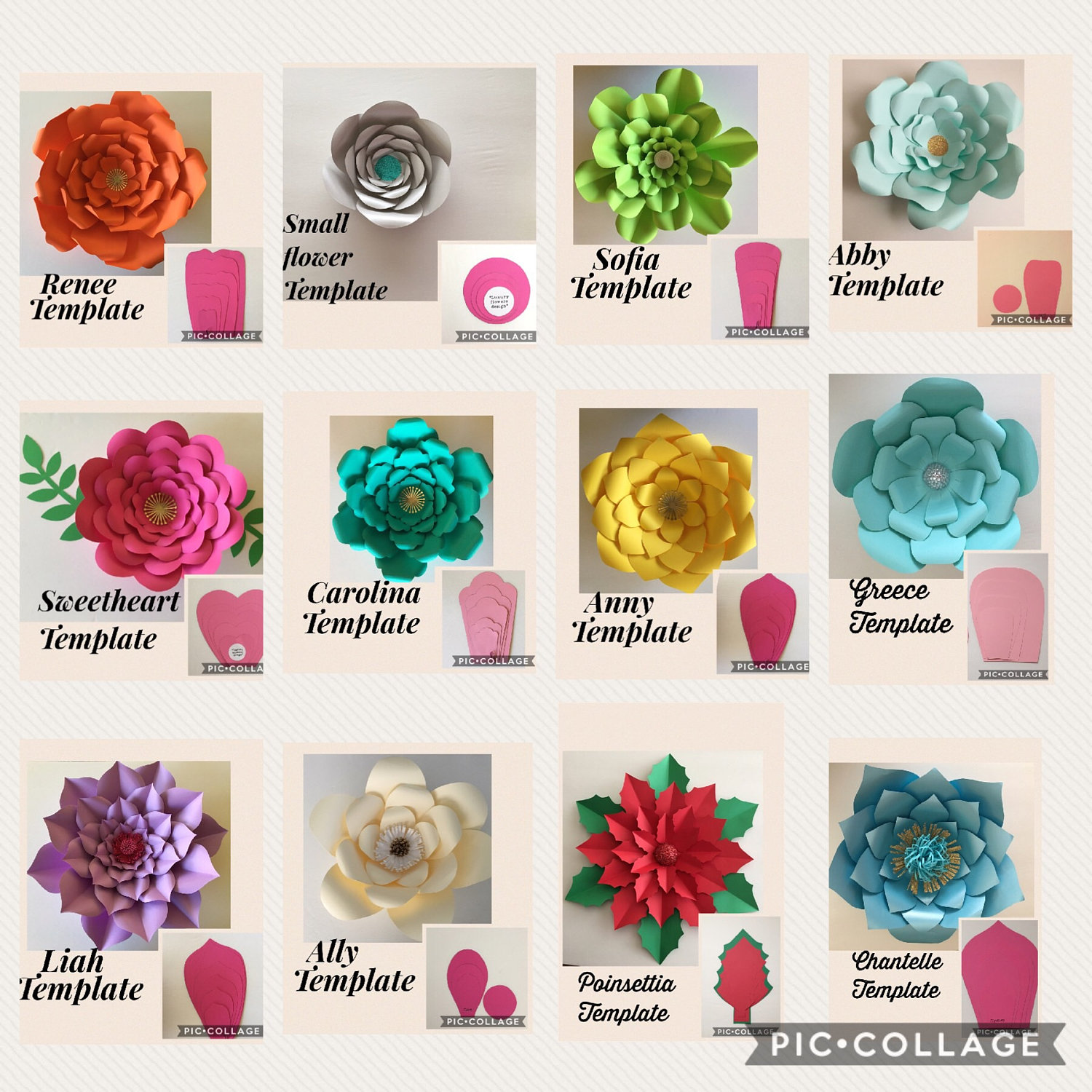 HARD COPY Paper Flower Template* - Etsy