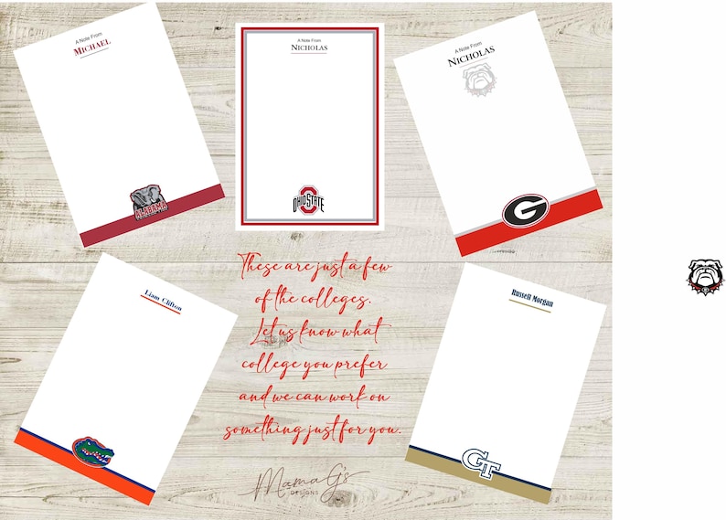 Collegiate Inspired Personalized Note Pads - Etsy