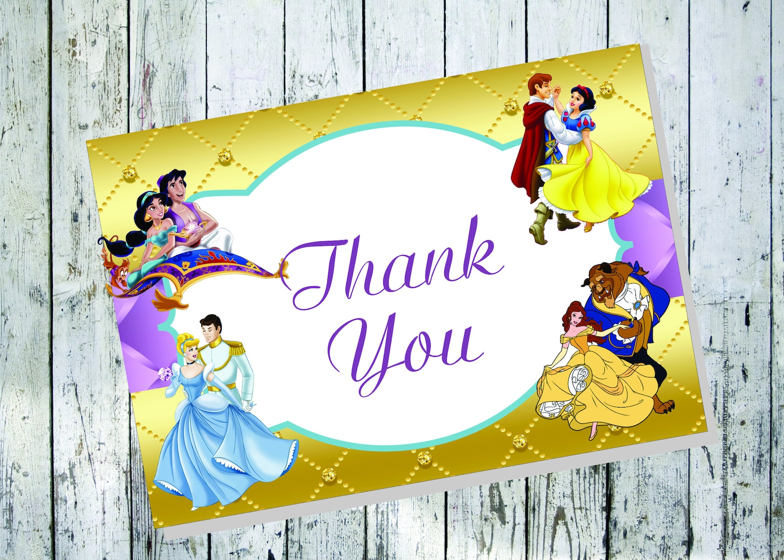 Disney Thank You Card - Etsy