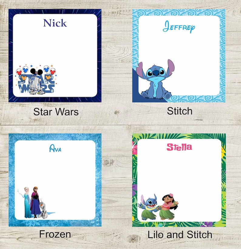 Disney Inspired Personalized Sticky Notes/cartoon Inspired Sticky Notes ...