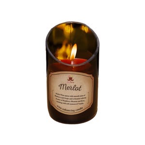 Merlot Wine Bottle Candle. Superb Value Wine Gift and Very Unique ...