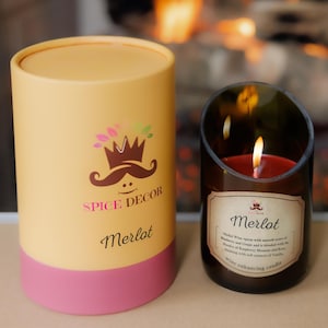 Merlot Wine Bottle Candle. Superb Value Wine Gift and Very Unique ...