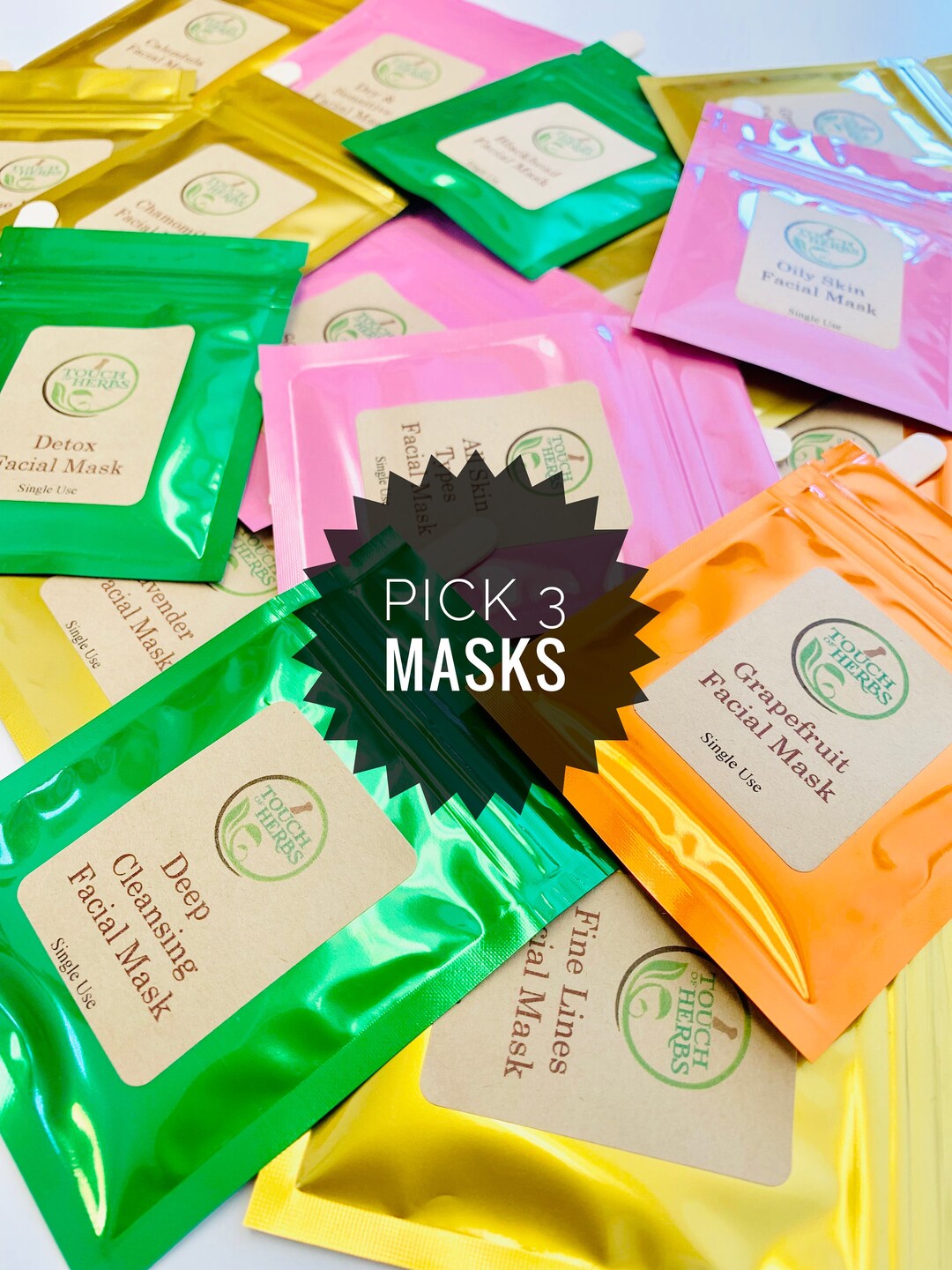 Facial Mask in Pouches | Clay Facial Mask Bulk | Pick Your Own Facial ...