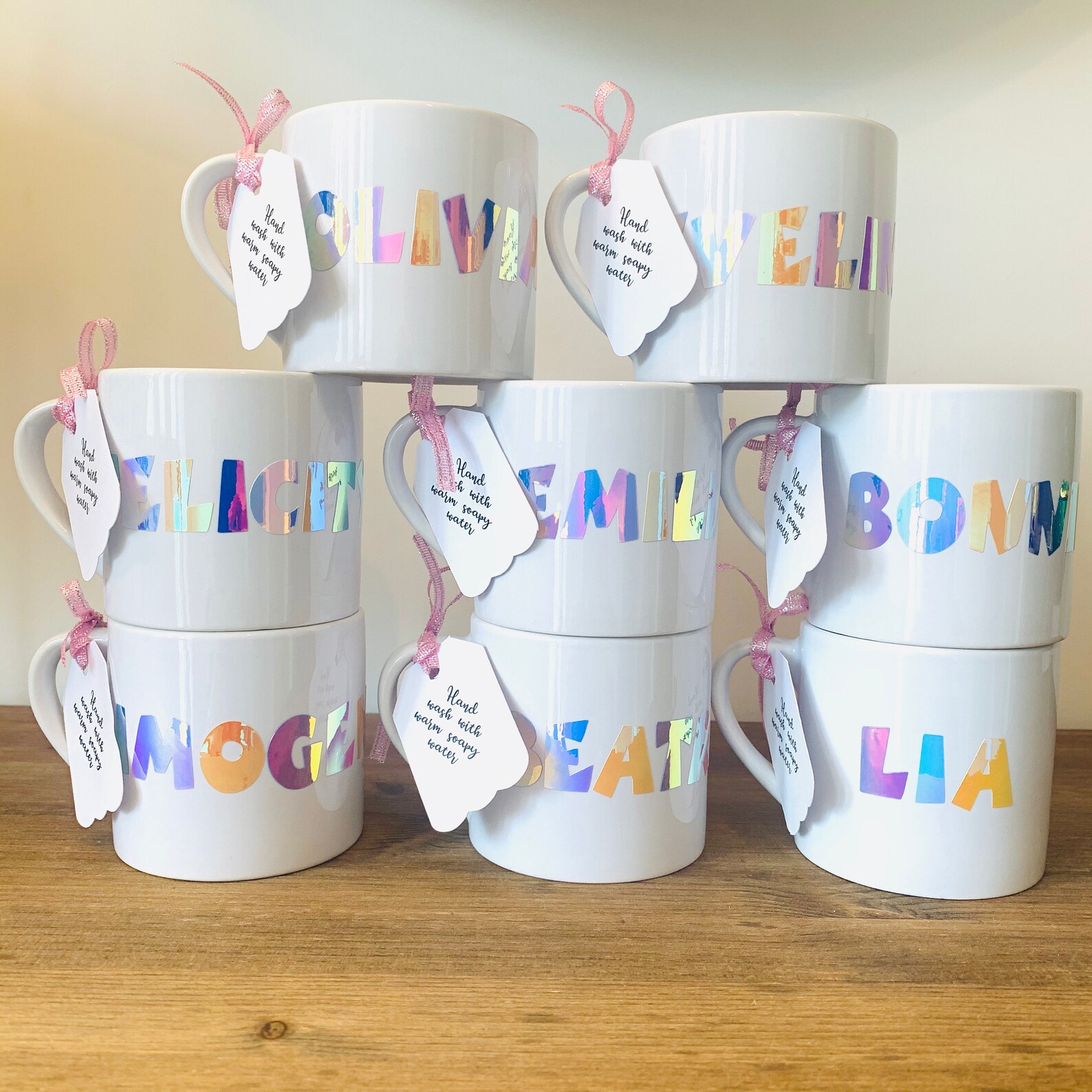 Personalised Children's Colourful Name Mugs / Cute - Etsy UK