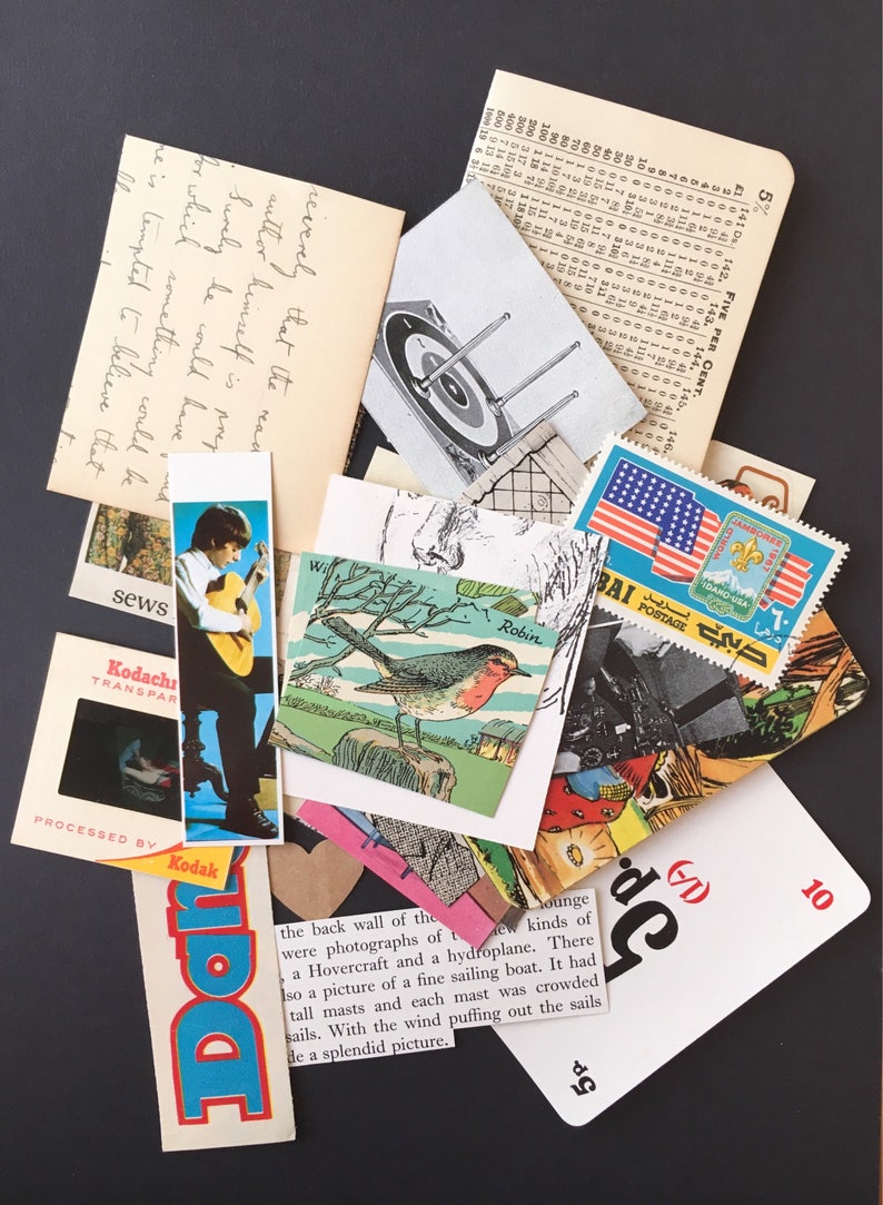 Mini DIY Collage Kit // Paper Ephemera // for Scrapbooking and Junk ...