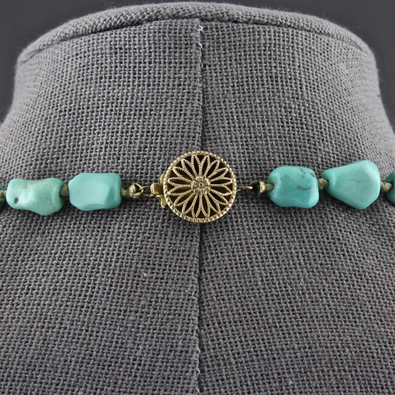 Vintage Chinese Knucklebone Blue Turquoise Knotted Gr… - Gem