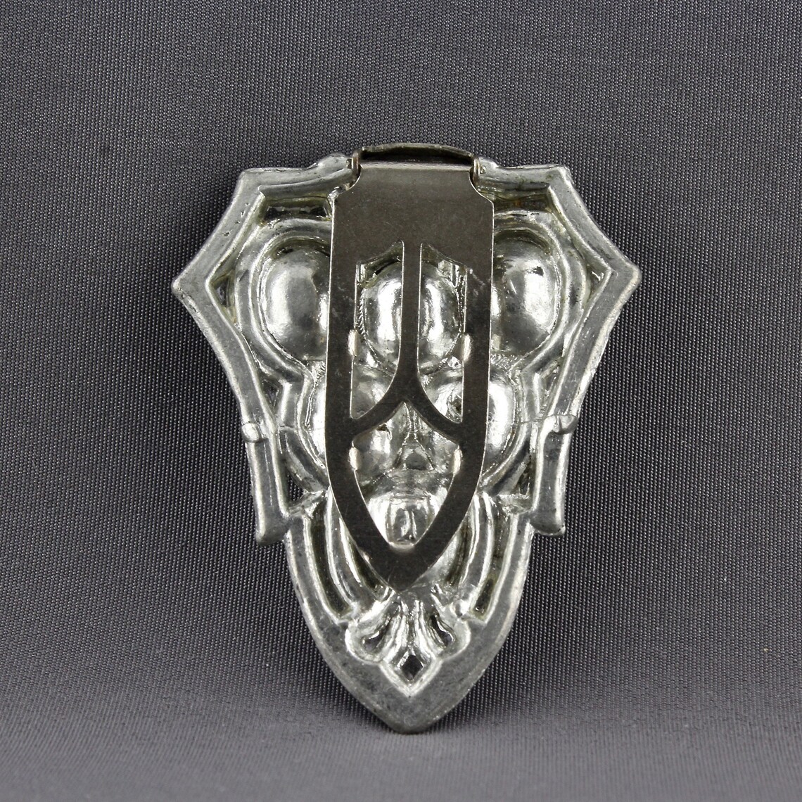 Vintage Art Deco Shield Shaped Large Oval Green Rhinestone and - Etsy