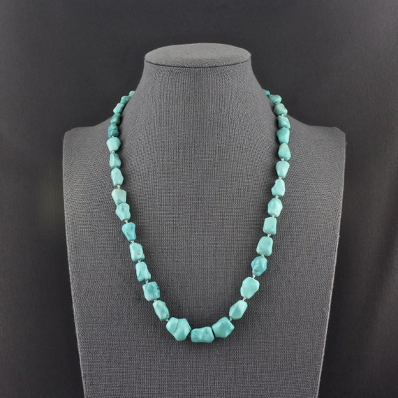 Vintage Chinese Knucklebone Blue Turquoise Knotted Gr… - Gem