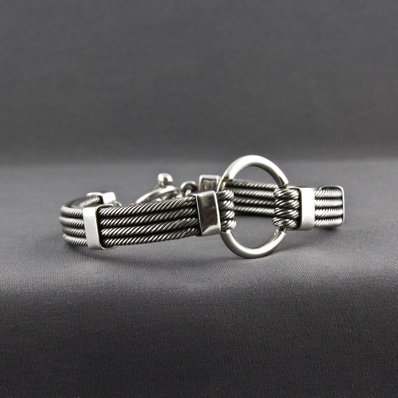 Vintage Mexican Sterling Silver Circle and Twisted Cable Rope - Etsy