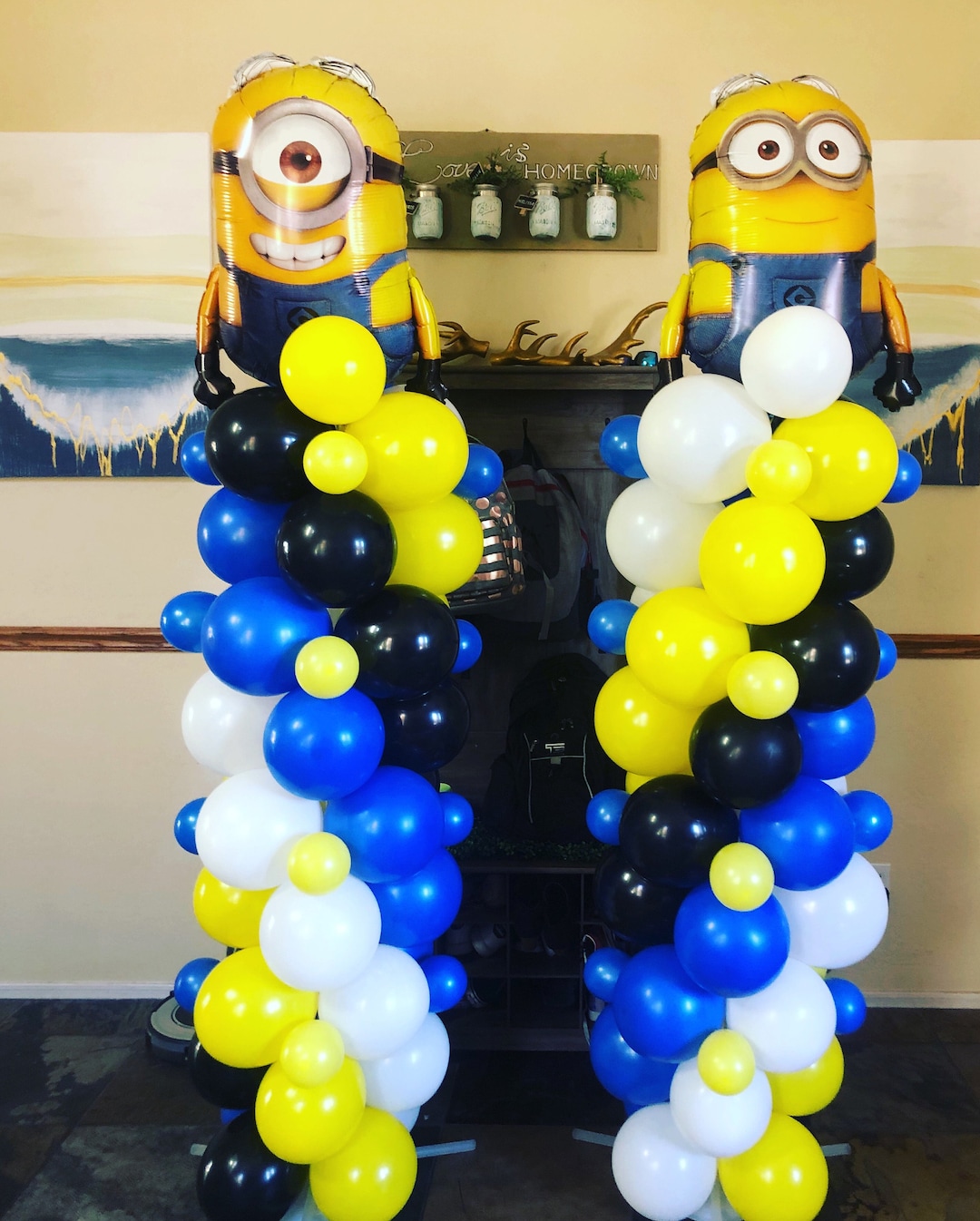 Minions Balloon Garland Kit Minions Theme Party Balloon Column Kit - Etsy