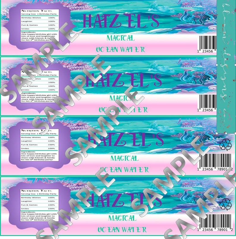 Printable Water Bottle Drink Labels | Etsy