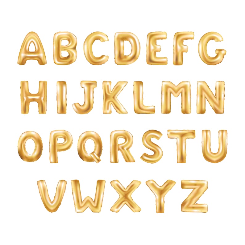 Gold Letter Mylar Foil Balloons - Etsy