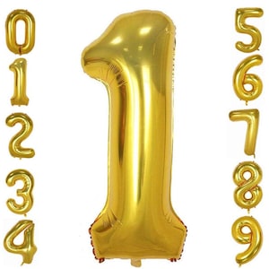 Gold Number Mylar Foil Balloons - Etsy